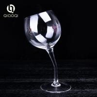 China Handmade clear glass wine decanter with crooked stem for sale