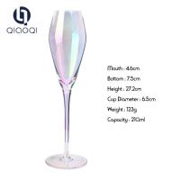 China Hand blown glass champagne flutes custom made giftsbox of champagne glass for sale
