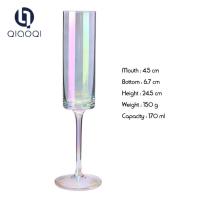 China Hand blown glass champagne flutes custom made giftsbox of champagne glass for sale