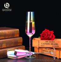 China Hand blown glass champagne flutes custom made giftsbox of champagne glass for sale