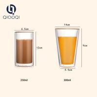 China Factory Price 2018 New Design double wall glass cup for coffee milk for sale