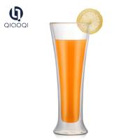 China Custom Heat Resistant Borosilicate Double Wall Glass Cup for Juice for sale