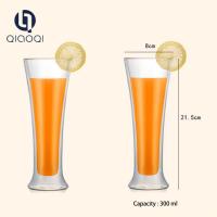 China Custom Heat Resistant Borosilicate Double Wall Glass Cup for Juice for sale