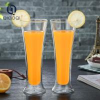 China Custom Heat Resistant Borosilicate Double Wall Glass Cup for Juice for sale
