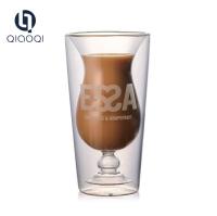 China Creative New Design Double Wall Glass Coffee Tea Cup with Customize Logo for sale