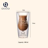 China Creative New Design Double Wall Glass Coffee Tea Cup with Customize Logo for sale
