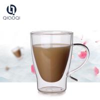 China OEM high quality double wall drinking clear glass coffee cup for sale
