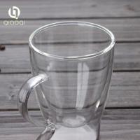 China OEM high quality double wall drinking clear glass coffee cup for sale