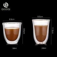 China Wholesale Customized Double Wall Tea Glass Cup Coffee Cup With Glass Lid for sale