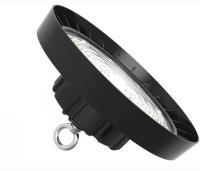 China UFO High Bay Light 100W 150W 200W Support Loop Hanging Ceiling Mounting Wall Mounting Instaltion Model for sale