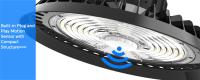 China 5 Years Warranty No UV or IR UFO LED High Bay Light CE CB SAA TUV GS With Pluggable Motion Sensor for sale
