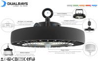 China HB4H DIP Switchable Power and 3CCT UFO LED High Bay Light 200W 150LPW for sale