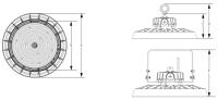 China 200W 150LPW HB5 3 in 1 super highbay with DIP switchable optical lens (60°/90°/110°), power (100%-80%-60%), 3 CCT optional for sale