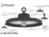 China HB3H DIP Switchable Power and 3CCT UFO LED High Bay Light 100W 150LPW with Emergency function optional for sale