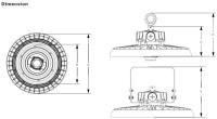 China HB3 DIP Switchable Power and 3CCT UFO LED High Bay Light 150W 192LPW with 20W/30W@3HRS Emergency for sale
