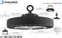 China HB4H DIP Switchable Power 3CCT UFO LED High Bay Light 150W 150LPW with 90 Degree Al Reflector IP65 IK08 Protection Europe Warehouse for sale