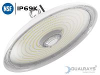 China Dualrays 100W Flood light Industry UFO High Bay  IP69K IK10 140LPW High Efficiency for sale