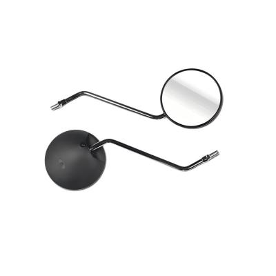 China CG125 rearview mirror assembly round reflective mirror chrome bracket set compatible with 125 top rod motorcycle head reversing mirror for sale