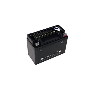 China CG125 Motorcycle Battery 12N6.5-BS Maintenance Free 12V 6.5Ah for sale