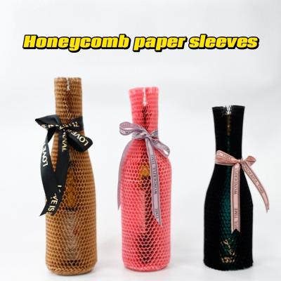 China Vases Honeycomb Paper Sleeves 45cm Protective Cardboard Sleeves Wrap For Bottles for sale