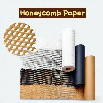 China 10 - 52cm Honeycomb Paper Sheet Cut To Size  Cushioning Honeycomb Paper Roll for sale