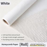 China 30cm 100m  White Honeycomb Paper Roll 80g/M2 Kraft Wrapping Paper Roll for sale