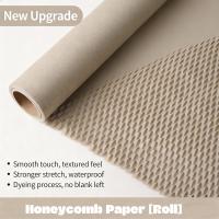 China 50cm X 100m Honeycomb Paper Sheet Brown Wrapping Paper Sustainable Packing Kraft for sale