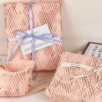 China 10m Pink Bubble Cushioning Wrap Roll Protective Brown Kraft Paper Roll for sale