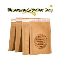 China 80+80+80 GSM Honeycomb Paper Bag Brown 25cm Honeycomb Paper Mailer for sale