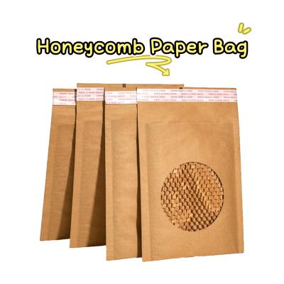 China 80+80+80 GSM Honeycomb Paper Bag Brown 25cm Honeycomb Paper Mailer for sale