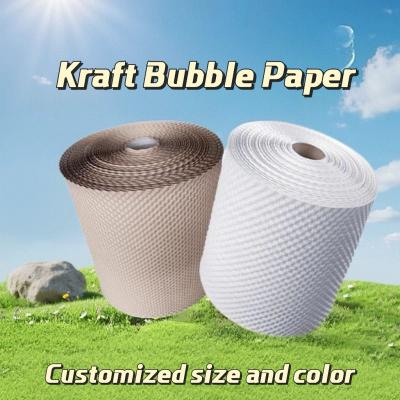China Anti Shock Brown Kraft Paper Bubble Wrap 40cm X 50m Kraft Backed Bubble Wrap for sale