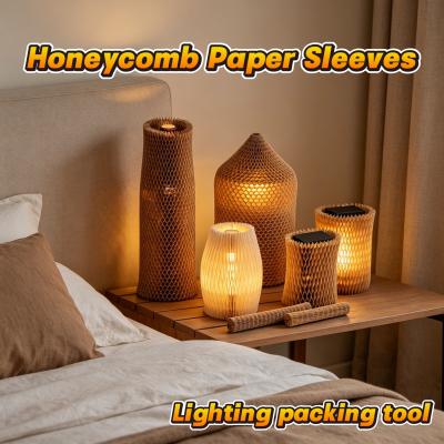 China Custom Honeycomb Paper Sleeves For Lighting Fixtures 50gsm Paper Sleeve Protectors for sale