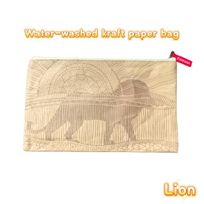 China Light Khaki Washable Kraft Paper Bag Lion Custom Color  Small Kraft Bags for sale