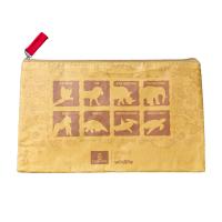 China Warm Yellow Kraft Mylar Bags  Elephant  Pattern Cosmetic  Kraft Paper Bags With Logo for sale