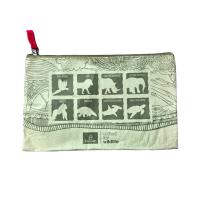 China Washable Kraft Pouch – Dark Olive Green Black Rhinoceros – Reusable Eco Travel Case for sale