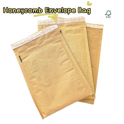 China Double Core Honeycomb Paper Bag 4 Layer Ultra Cushioning  Honeycomb Mailer for sale