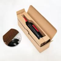 China Single Honeycomb Box Wine Bottle Crush Resistant  Corrugated Packaging Box For 750ml for sale