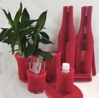 China Red Expandable Honeycomb Paper Sleeve and 100% Recyclable Protective Paper Sleeve for Bottles for sale
