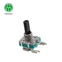 China Insulated Shaft 16mm 3 Pin Rotary Encoder With Push Button Shock Vibration Resistant for sale