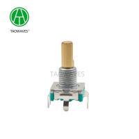 China Hot Selling Encoder Manufacturer Ec11 Pec11 Vertical 360-Degree Rotary Encoder with Button Switch, 20 & 15 Pulses, 20 & 30 Detents for sale