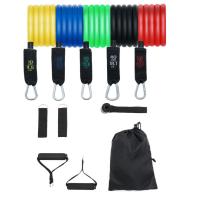 China 1.2m 20LB Yoga Resistance Band , Elastic Stretch Band With Foam Handles for sale