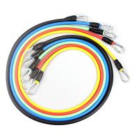 China 1.2m Natural Latex Pull Rope Elastic Resistance Bands 11 Pcs Set for sale