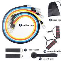 China 1.2m Natural Latex Pull Rope Elastic Resistance Bands 11 Pcs Set for sale