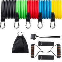 China 1.2m Natural Latex Pull Rope Elastic Resistance Bands 11 Pcs Set for sale