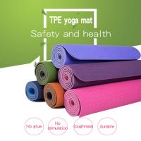 China Soft Comfortable TPE Yoga Mat 6mm Non Slip Yoga Mat Home Use for sale