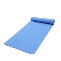 China Blue Double Side TPE Yoga Mat , 6mm Non Slip Yoga Mat With Position Line for sale
