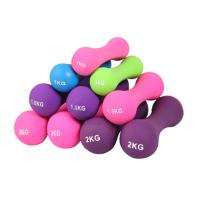 China 2KG Neoprene Coated Bone Shaped Dumbbells Cast Iron Colorful for sale