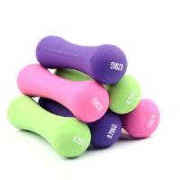 China 2KG Neoprene Coated Bone Shaped Dumbbells Cast Iron Colorful for sale