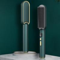 China 35W Ceramic Hair Straightener Comb , 200 Degree Electric Hair Straightener Brush for sale
