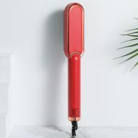 China 35W Ceramic Hair Straightener Comb , 200 Degree Electric Hair Straightener Brush for sale
